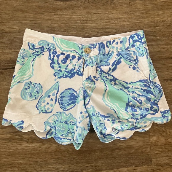 Lilly Pulitzer | Shorts | Lilly Pulitzer Womens Scallop Buttercup Short ...